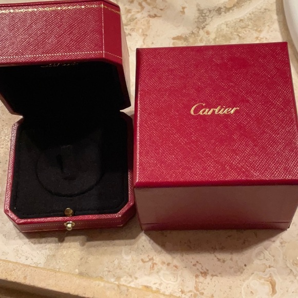 Cartier | Accessories | Cartier Red Leather Ring Box And Outer Box ...